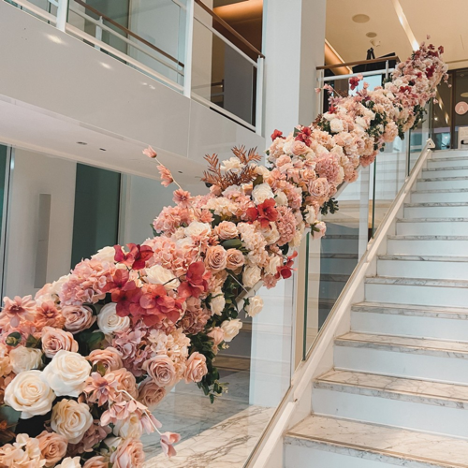 Wedding Flower Arrangement: 4 Floral Staircase Decor